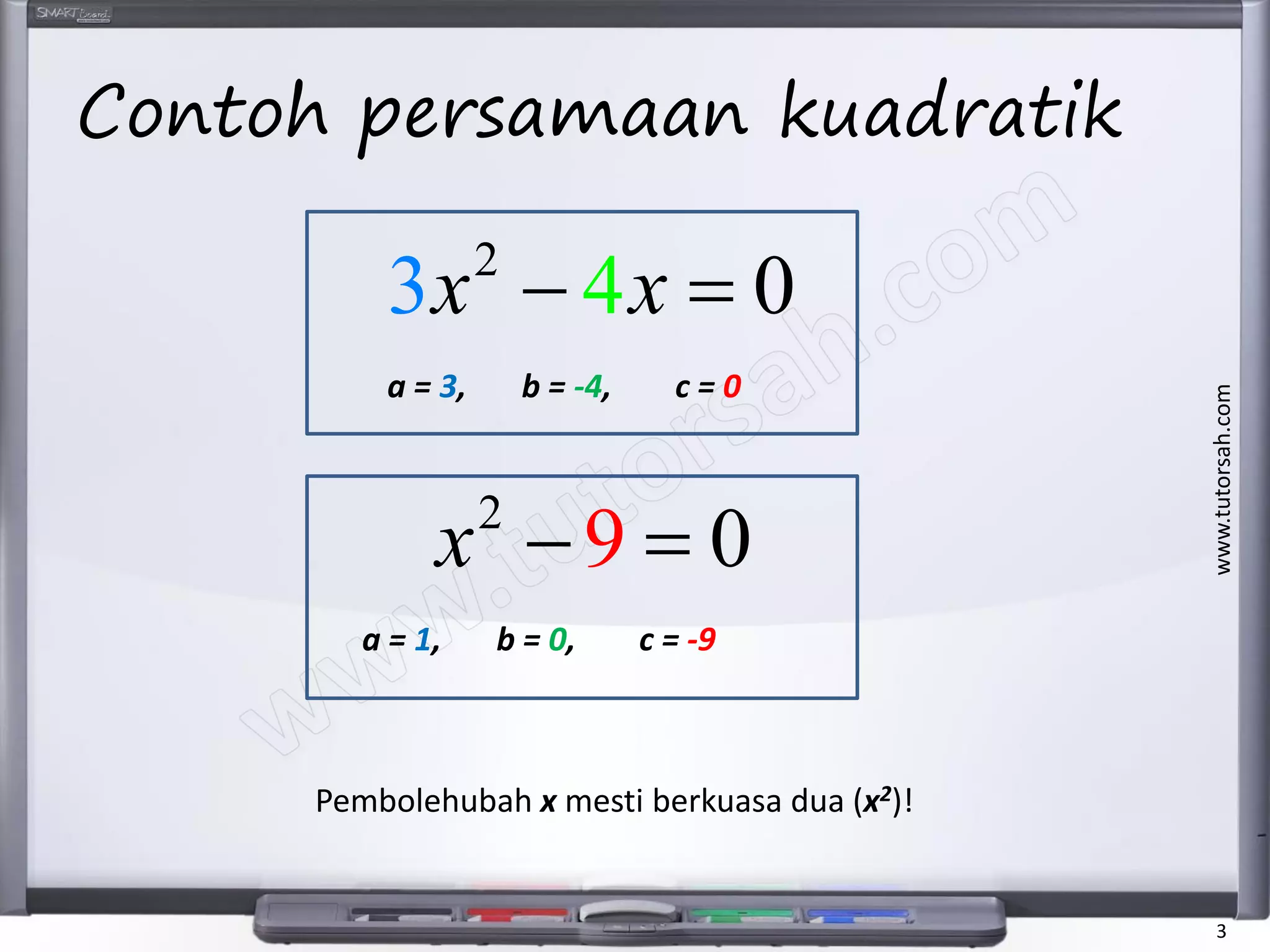 Matematik tambahan tingkatan 4 persamaan kuadratik {add math form 4 ...
