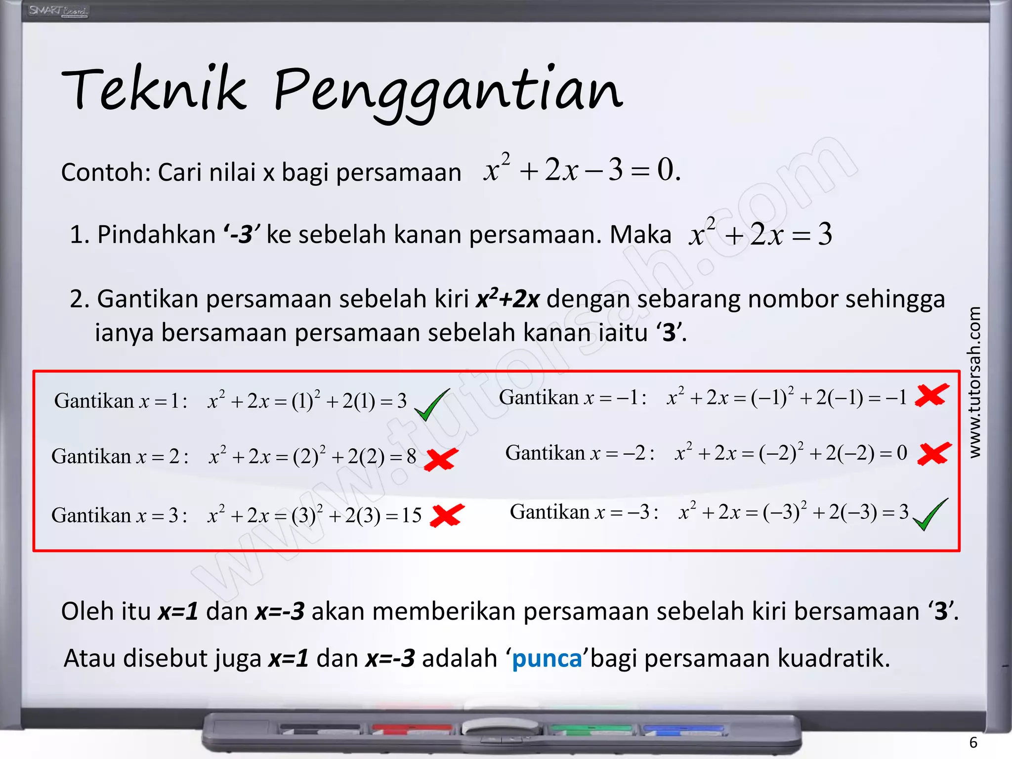 Matematik tambahan tingkatan 4 persamaan kuadratik {add math form 4 ...