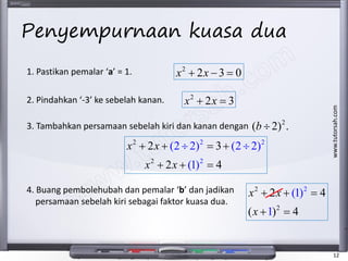 Matematik tambahan tingkatan 4 persamaan kuadratik {add math form 4 ...