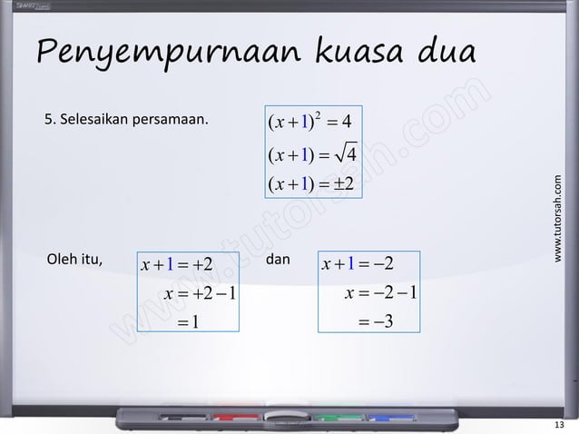 Matematik tambahan tingkatan 4 persamaan kuadratik {add math form 4 ...