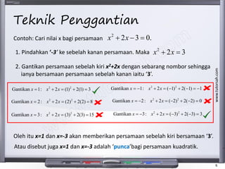 Matematik tambahan tingkatan 4 persamaan kuadratik {add math form 4 ...