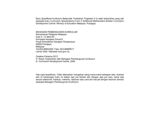 HSP Matematik Tambahan Tingkatan 5 | PDF