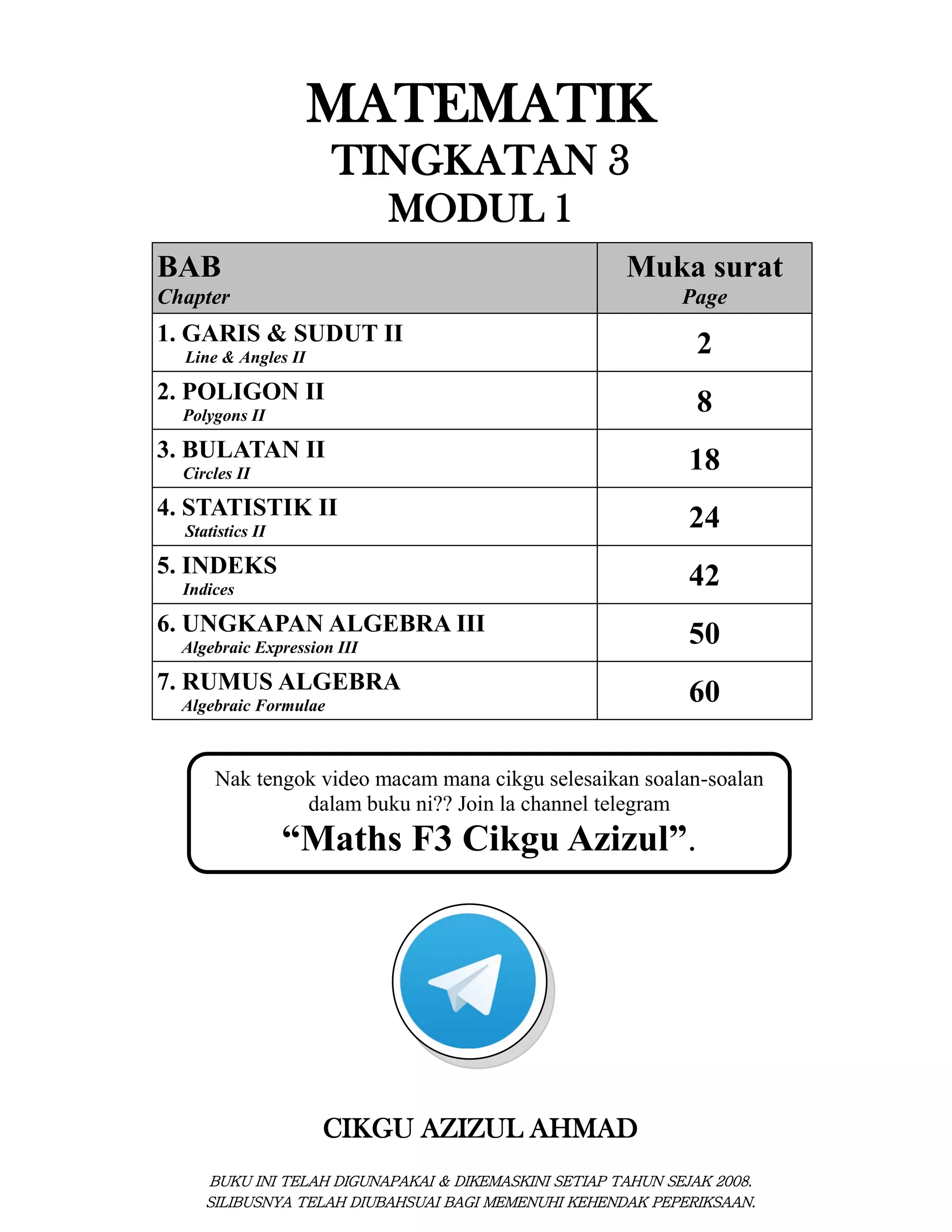 Matematik tingkatan 3 modul 1 2016 | PDF