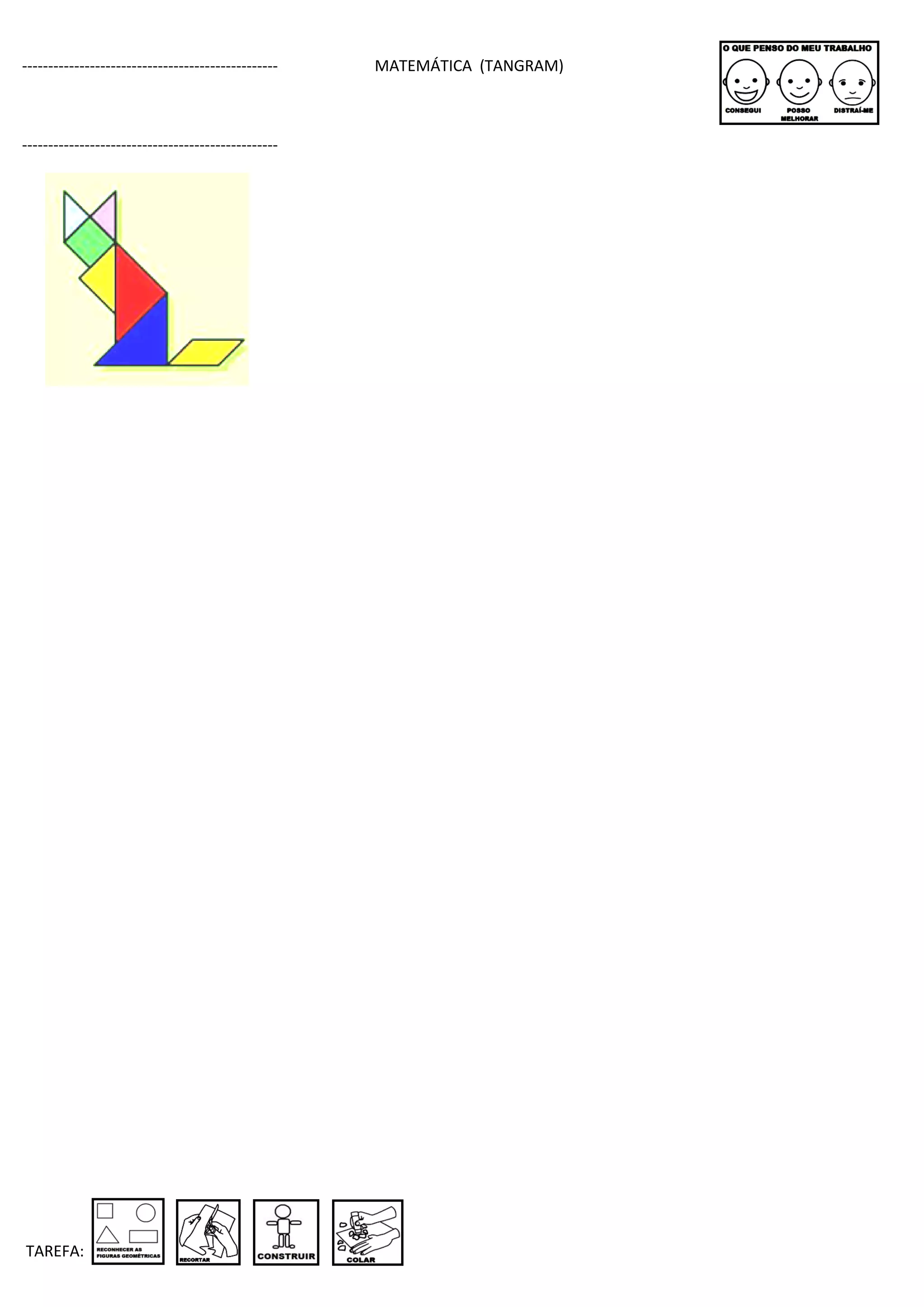 Matemática ficha tangram 3 | PDF
