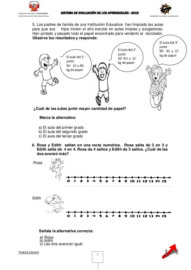 Examen SIREVA Matemática 3° GRADO
