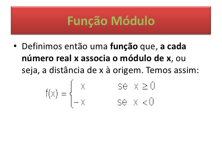 Matemática a função módulo