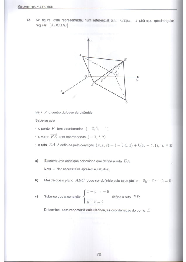 Matemática A - Geometria ENSINO SECUNDÁRIO 1997-2013 | PDF