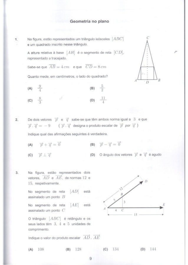 Matemática A - Geometria ENSINO SECUNDÁRIO 1997-2013