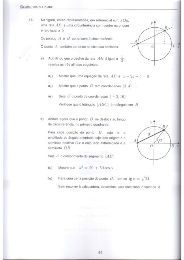 Matemática A - Geometria ENSINO SECUNDÁRIO 1997-2013