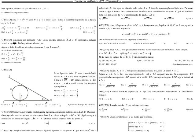 Matemática provas de vestibulares ita 1.101 questões + gabaritos