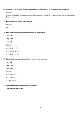 Matemáticas 1º eso ejercicios de divisibilidad con soluciones | PDF