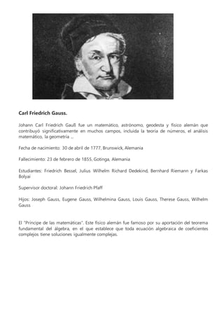 Matemáticos sobresalientes de la Historia | DOCX