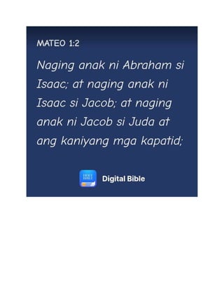 Mateo Chapter One Ang Dating Biblia Tagalog | PDF