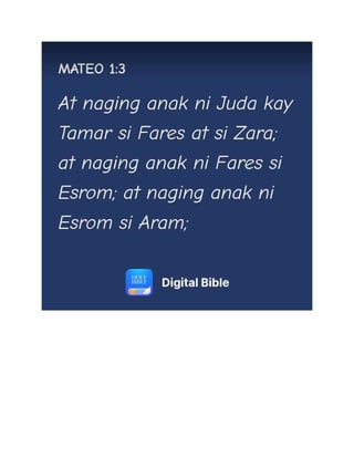 Mateo Chapter One Ang Dating Biblia Tagalog | PDF