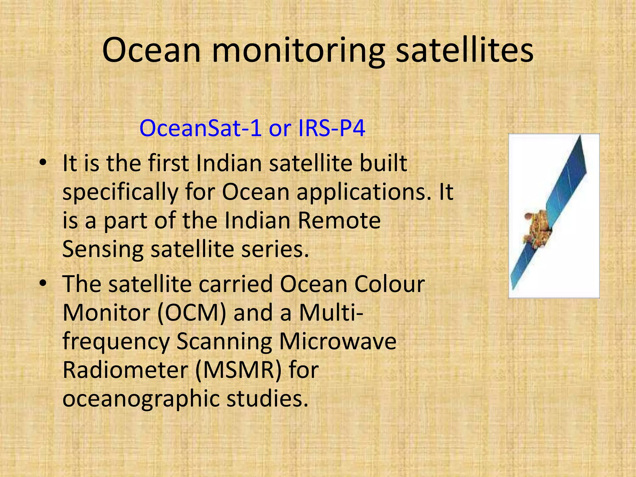 mateorological and ocean monitoring satellite (2).pptx | Geography ...