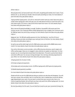 Simple and easy TRY's Data Entry job Daily payment | RTF