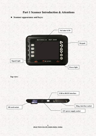 Master MST-3000 Motorcycle Diagnostic Scanner User manual | PDF