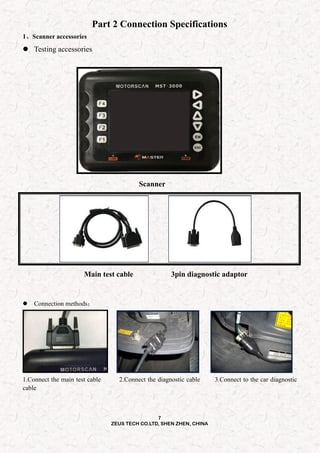 Master MST-3000 Motorcycle Diagnostic Scanner User manual | PDF