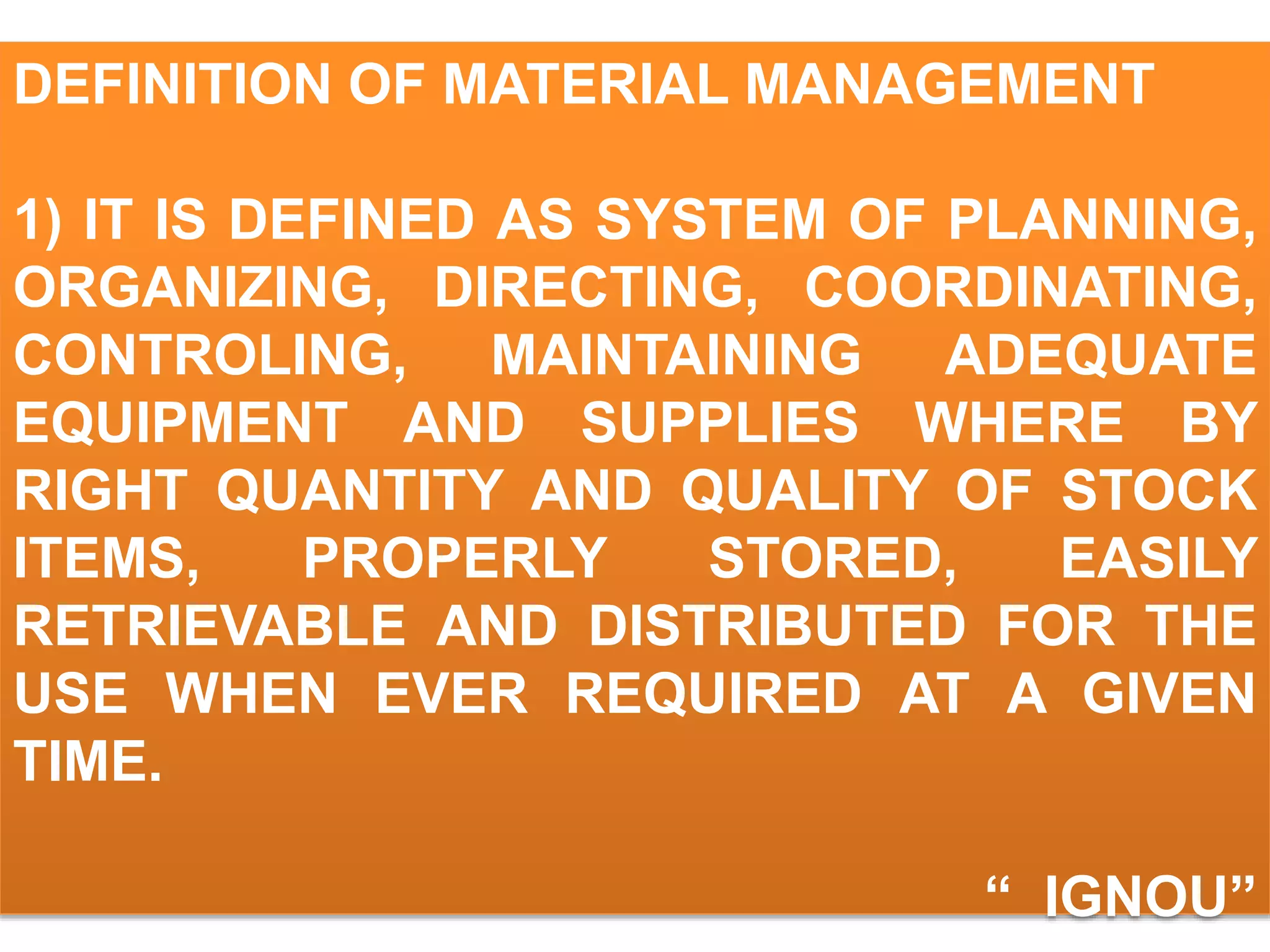 Materail Management | PPTX