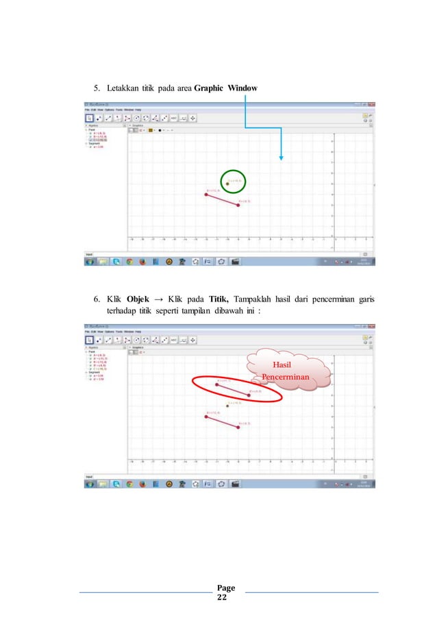 Konsep Pencerminan dan Dilatasi menggunakan GeoGebra | DOCX
