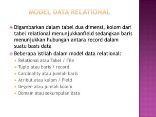 Materi 2(model data) | PPT | Free download