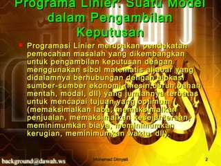 Materi 2 programasi linier dan solusi grafik | PPT