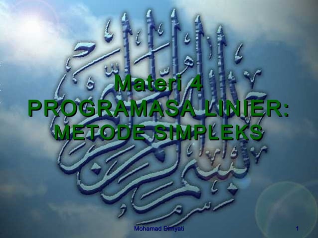 Materi 4 programasi linier dan solusi metode simpleks | PPT