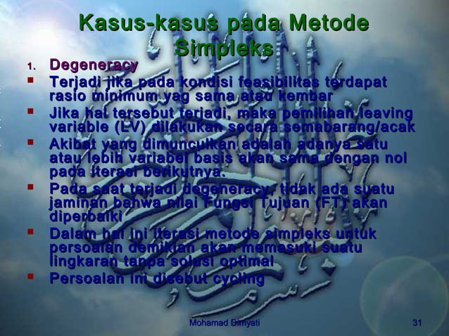 Materi 4 programasi linier dan solusi metode simpleks | PPT