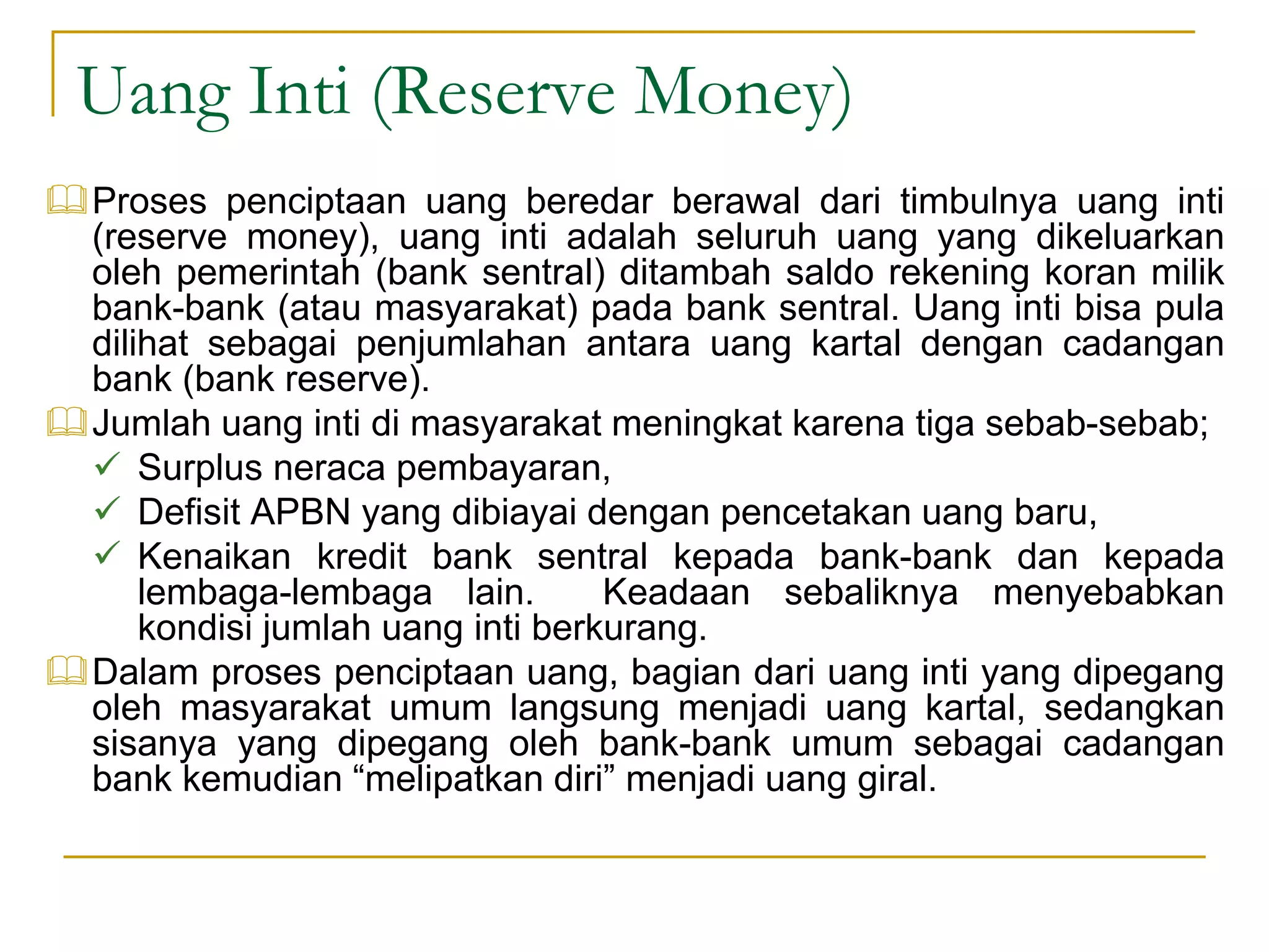 Jumlah Uang Beredar dan Penawaran Uang (Ekonomi Moneter - BAB 5) | PPTX