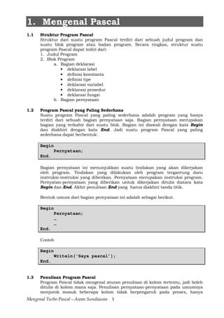 Materi dasar-pascal | PDF