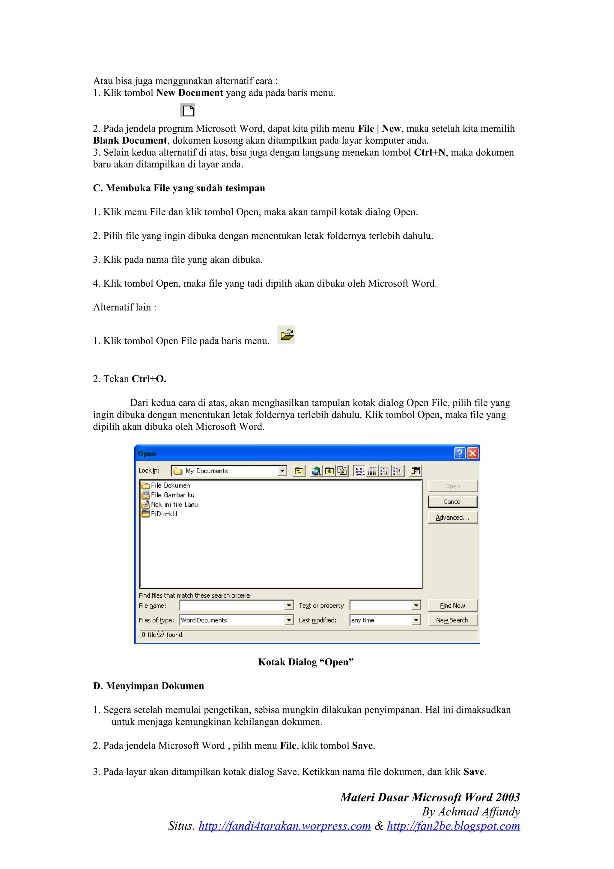 Materi dasar-word-2003 | PDF