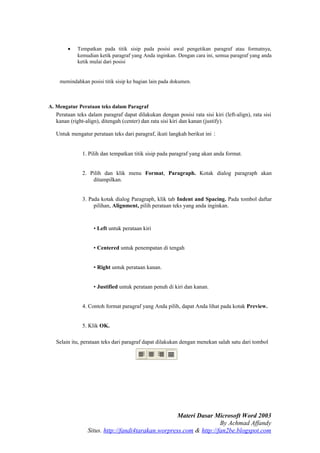 Materi dasar-word-2003 | PDF