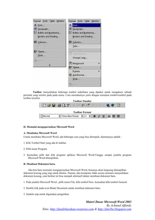 Materi dasar-word-2003 | PDF