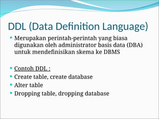 Materi Database Management System (DBMS) | PPT