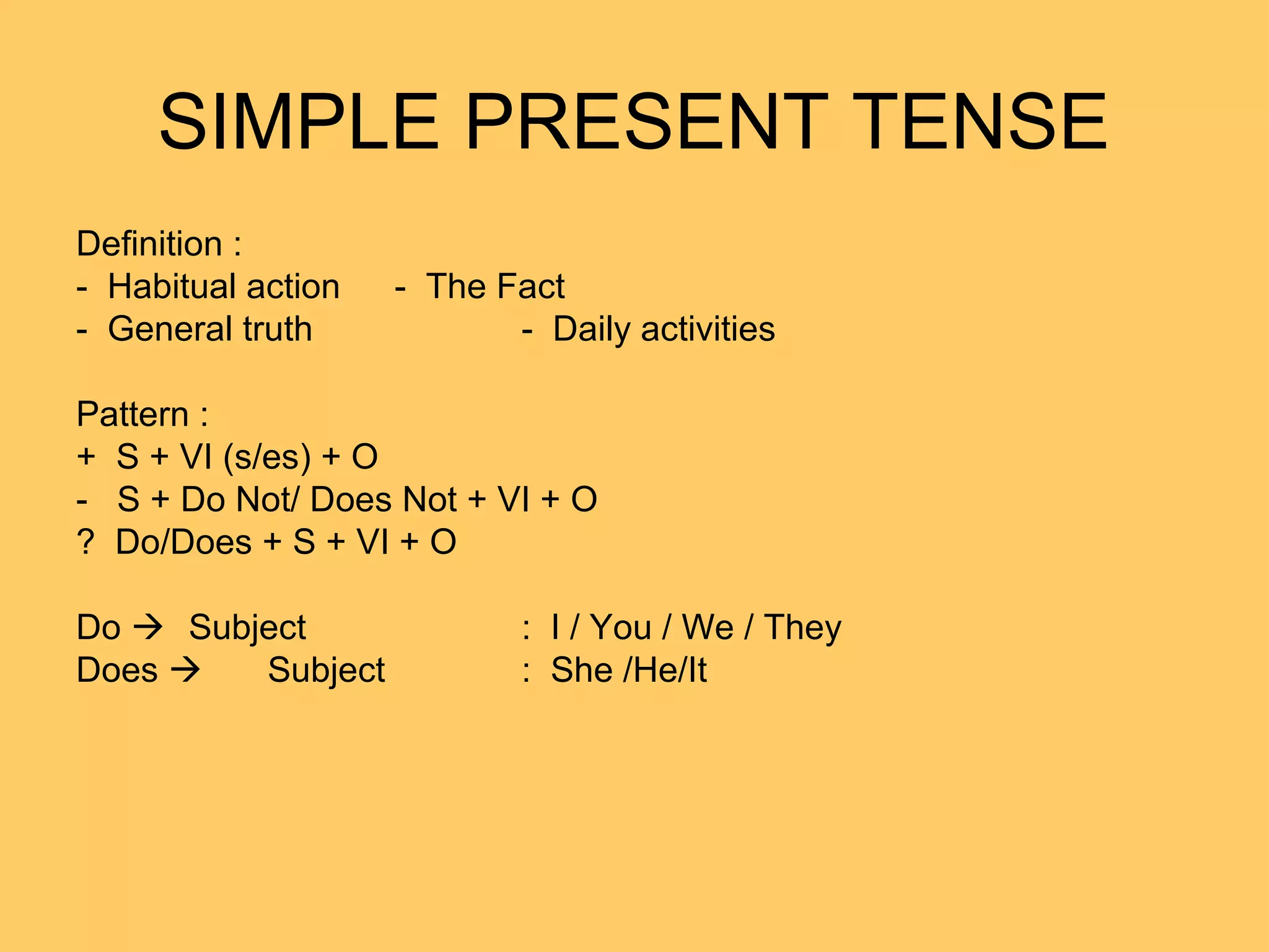 simple present | PPT