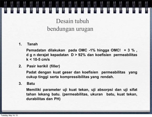 Materi ii-tipe-bendungan-urugan | PPTX