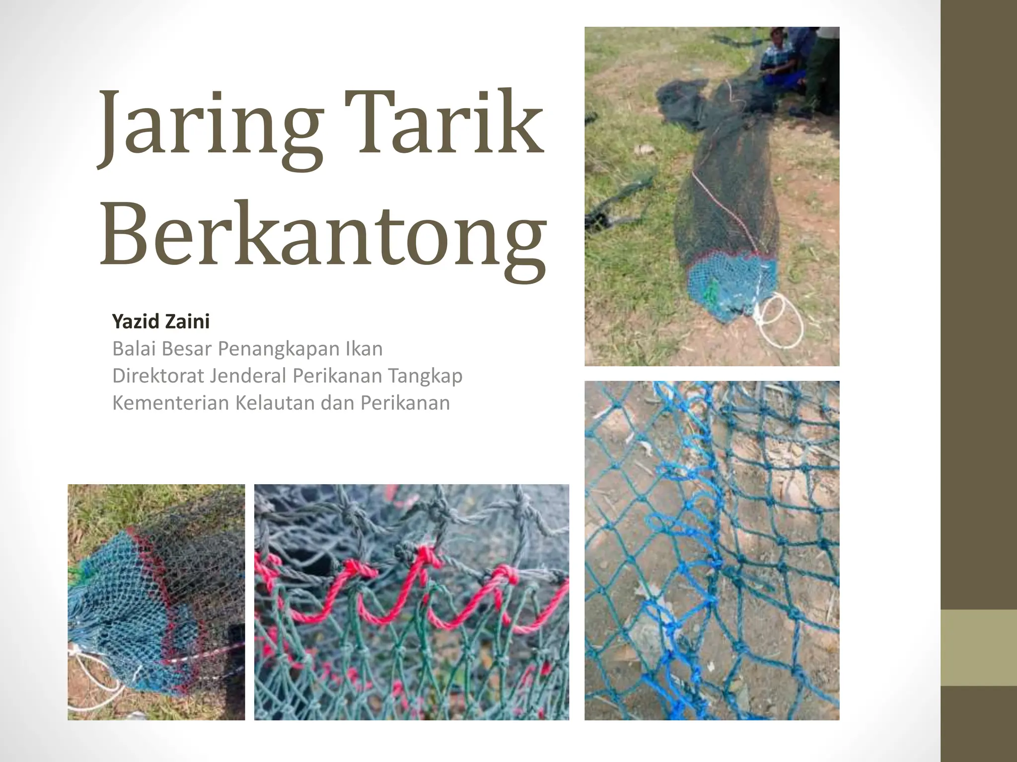 Materi - Jaring Tarik Berkantong untuk nelayan | PPTX
