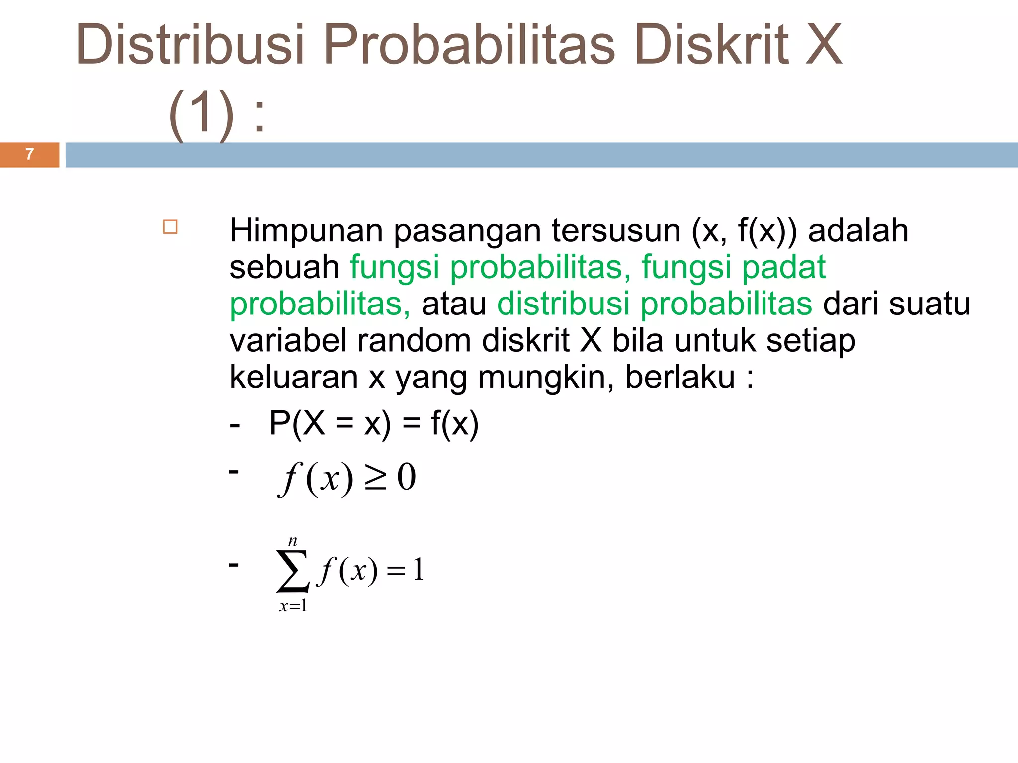 DISTRIBUSI PROBABILITAS | PPT