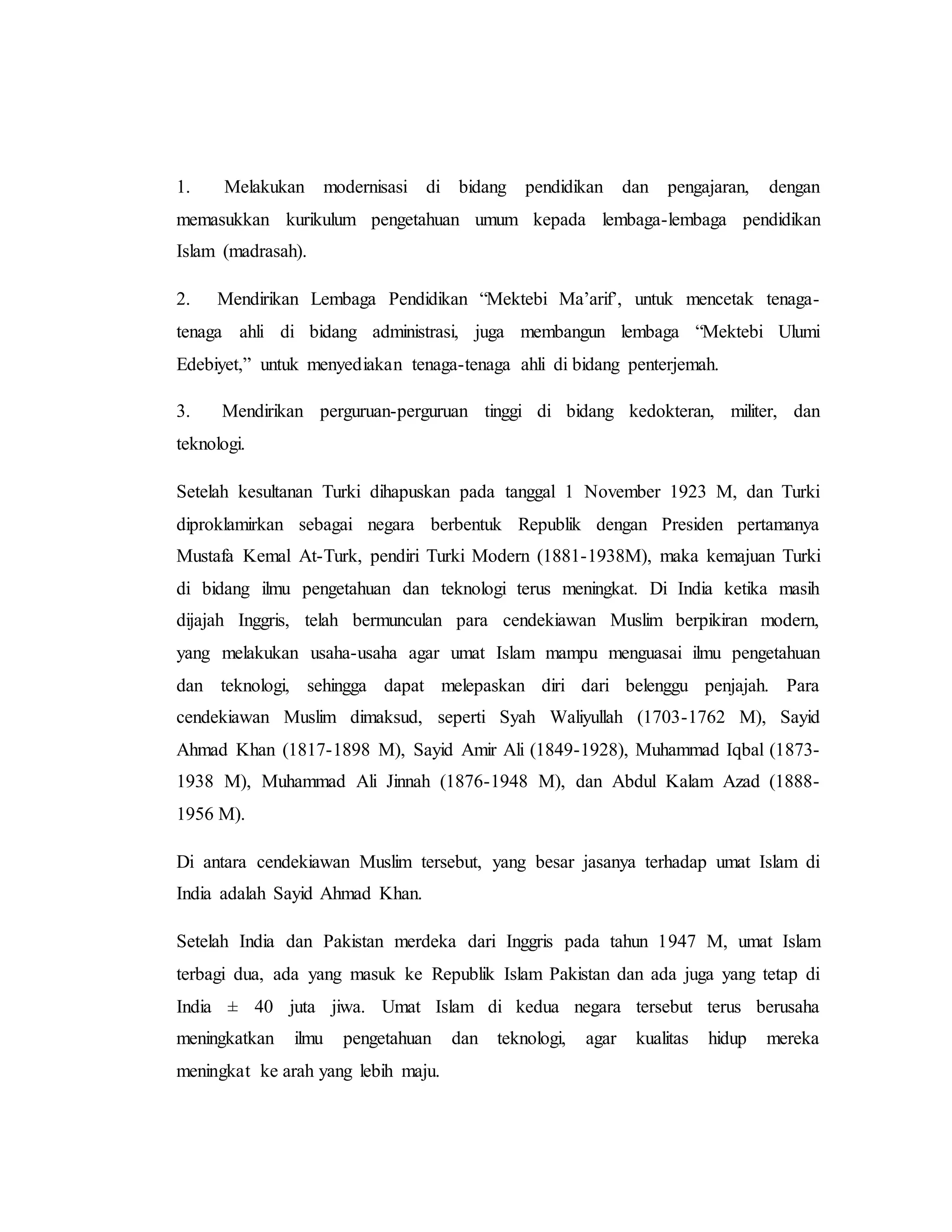 Materi perkembangan-islam-pada-masa-modern | PDF