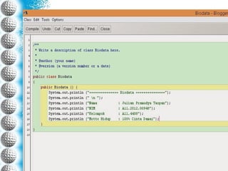Materi pertemuan-2-java dan blue j | PPT