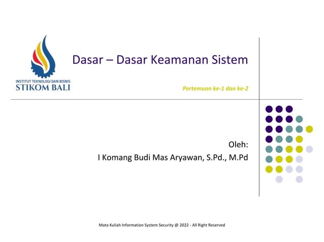 Dasar - Dasar Keamanan Sistem.ppt