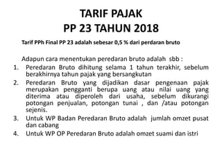 Materi Pajak Penghasilan PP 23 Tahun 2018.pptx