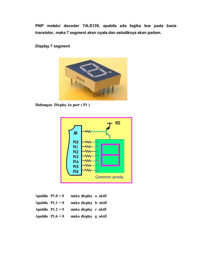 Materi praktek-10-pemrograman-output-display-7-segment | PDF