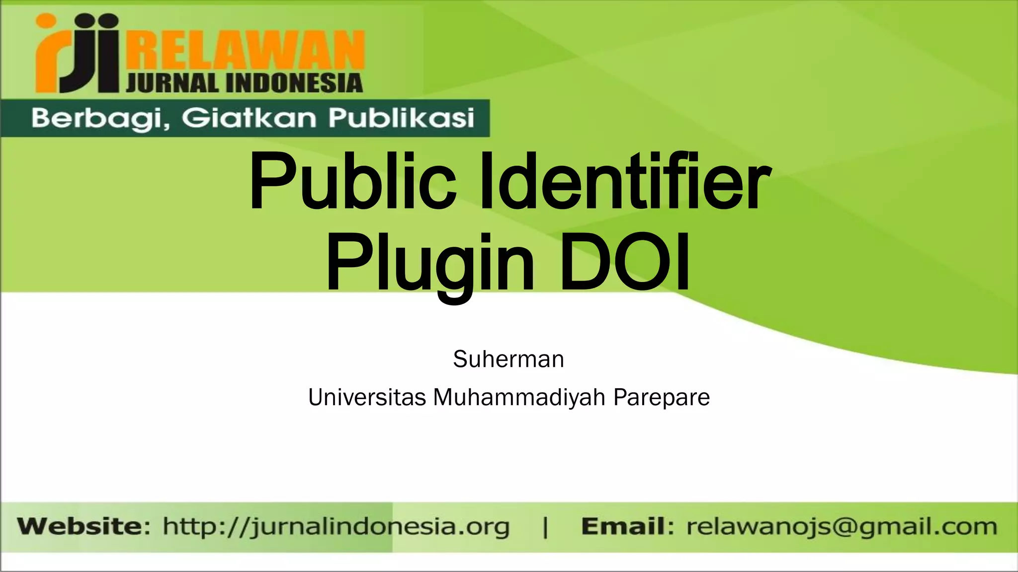 Public Identifier Plugin DOI dan Static Page Pada OJS | PDF