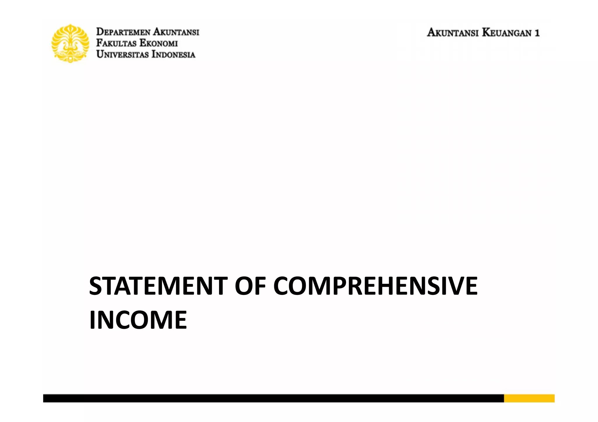 Statement of Comprehensive Income | PDF