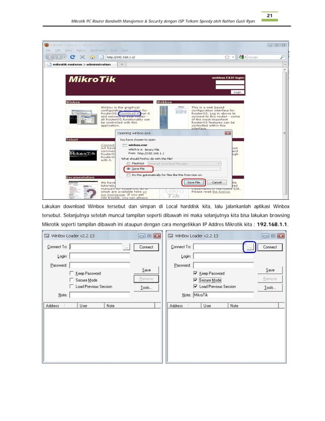 Materi workshop-instalasi mikrotik pc router with speedy | PDF
