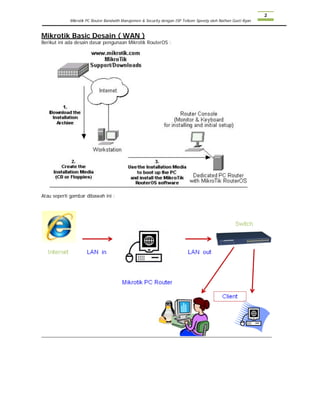 Materi workshop-instalasi mikrotik pc router with speedy | PDF