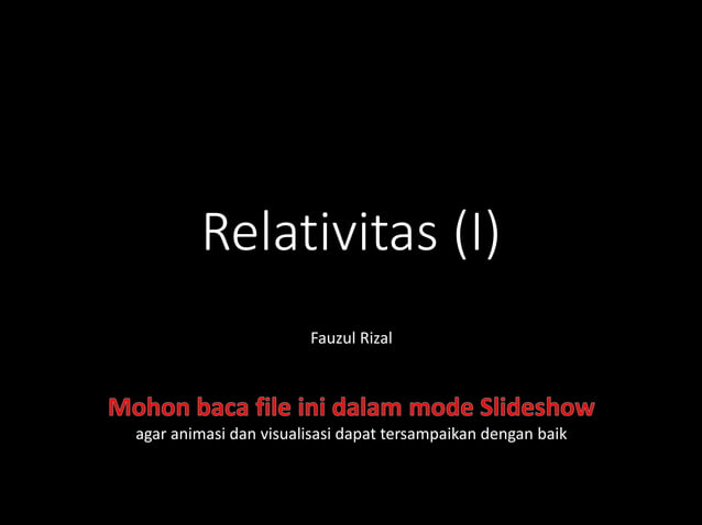 Materi 01 teori relativitas khusus (i) | PPTX