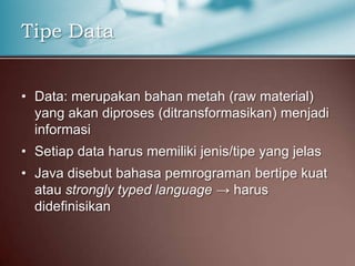 Materi Tipe Data dan Variabel | PPTX