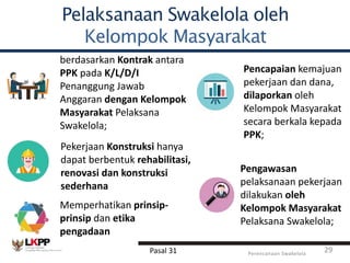 Materi 05 Pengadaan Barang/Jasa Secara Swakelola | PPTX